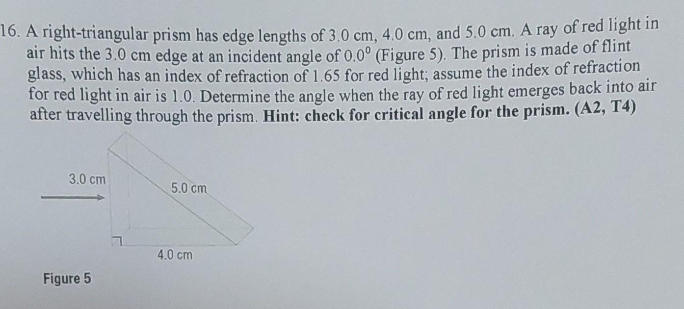 Solved 6. A right-triangular prism has edge lengths of 3.0 | Chegg.com