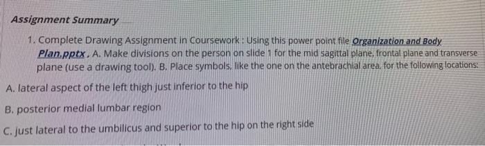 Solved Assignment Summary 1. Complete Drawing Assignment in | Chegg.com