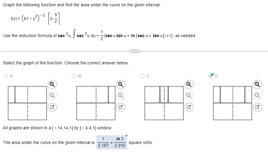 Solved Graph the following function and find the area under | Chegg.com