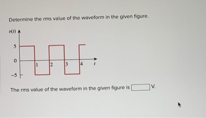 Solved Determine the rms value of the waveform in the given | Chegg.com