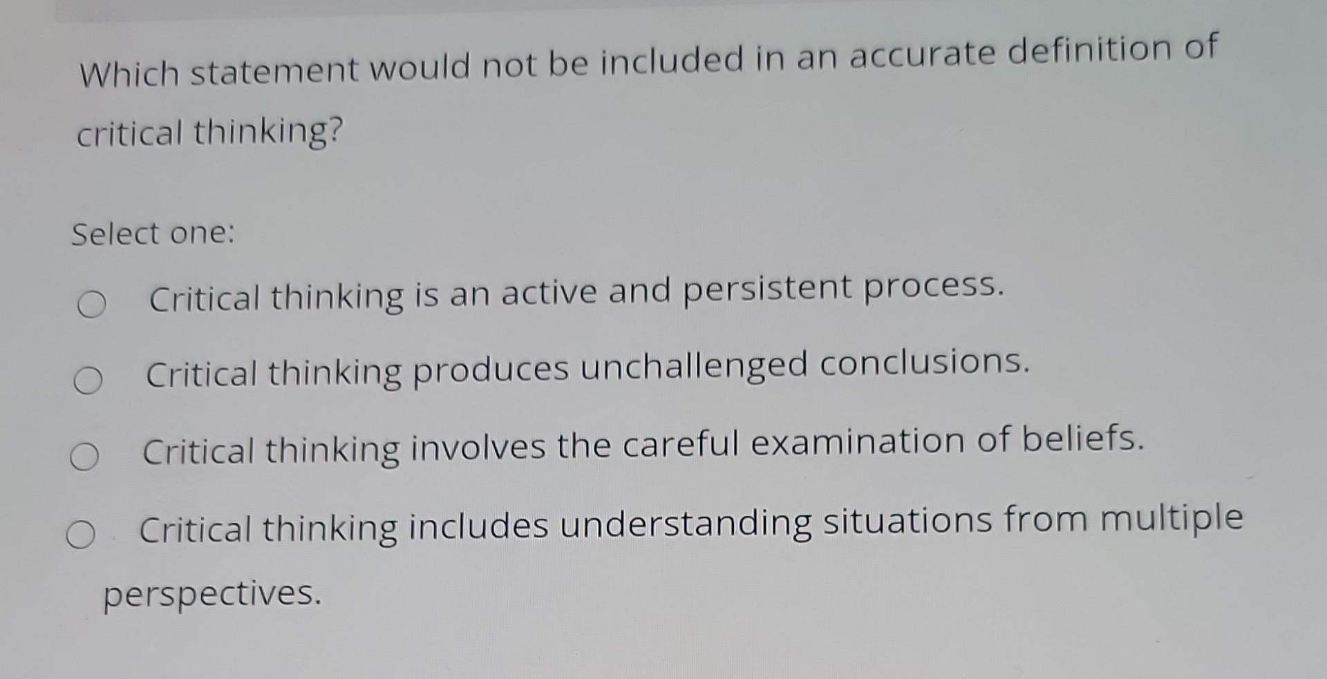 Solved Which statement would not be included in an accurate | Chegg.com