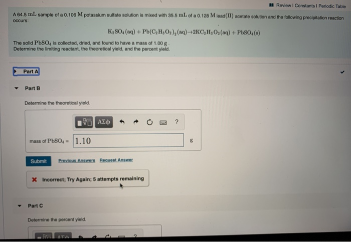 Solved Review Constants Periodic Table A 64.5 mL sample of a | Chegg.com