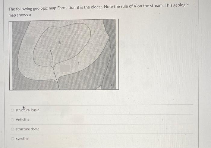 Solved The following geologic map Formation B is the oldest. | Chegg.com