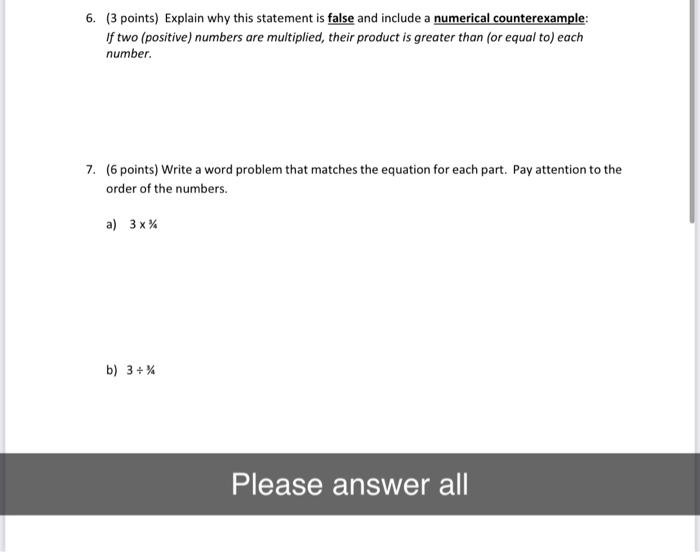 Solved 6. (3 points) Explain why this statement is false and | Chegg.com
