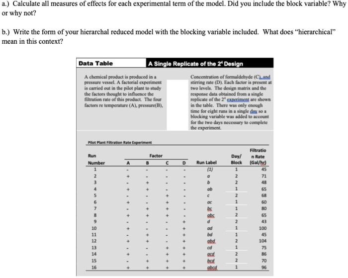 a.) Calculate all measures of effects for each | Chegg.com