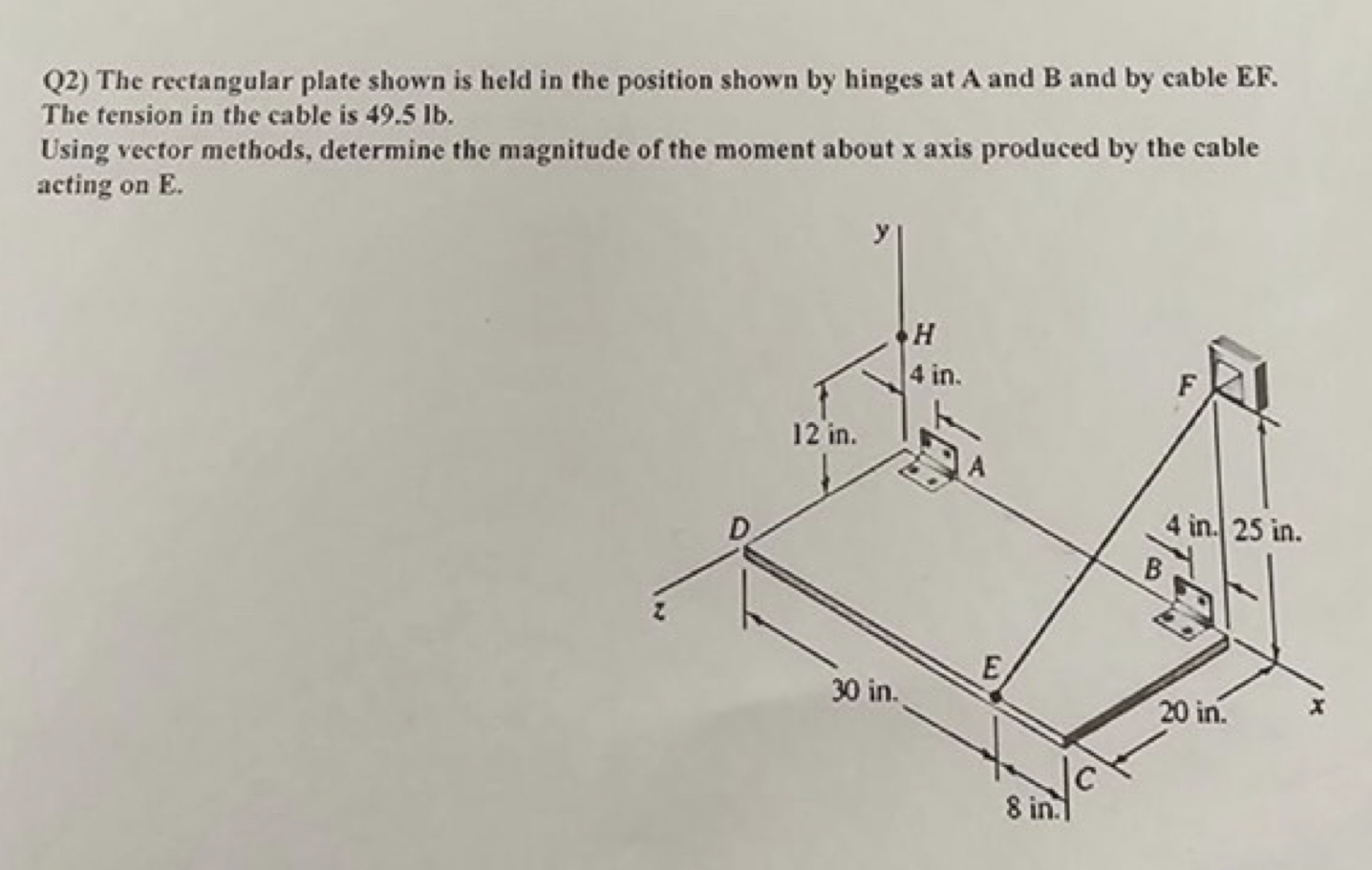 Solved Q2) ﻿The rectangular plate shown is held in the | Chegg.com