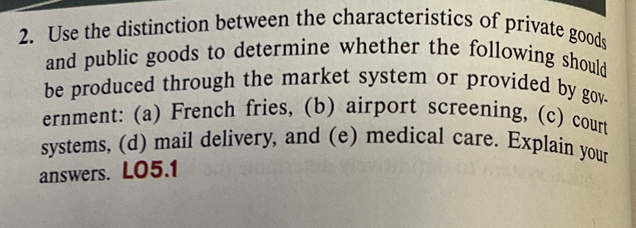 Solved Use the distinction between the characteristics of | Chegg.com