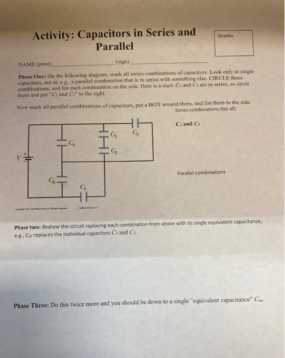 Solved Gradeu Activity: Capacitors in Series and Parallel | Chegg.com