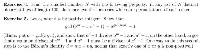 Solved Exercise 4. Find the smallest number N with the | Chegg.com