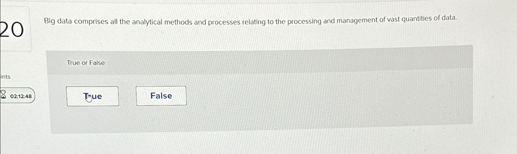 Solved Big data comprises all the analytical methods and | Chegg.com