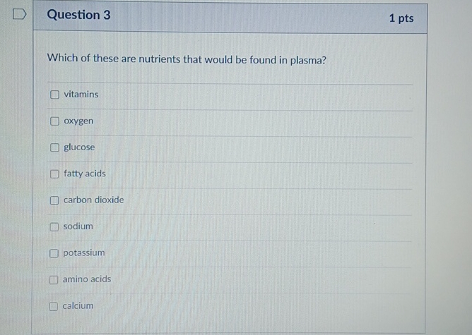 Solved Question 31 ﻿ptsWhich of these are nutrients that | Chegg.com