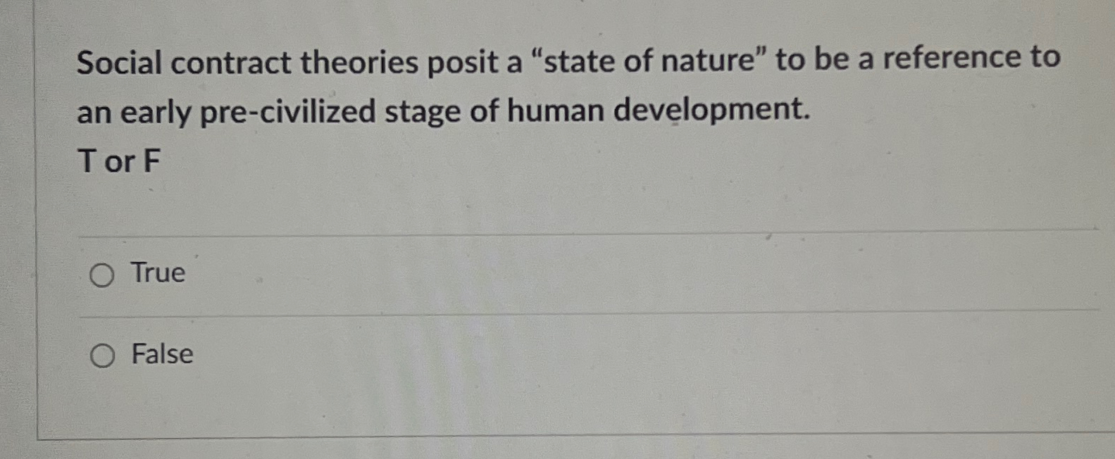 Solved Social contract theories posit a "state of nature" to | Chegg.com