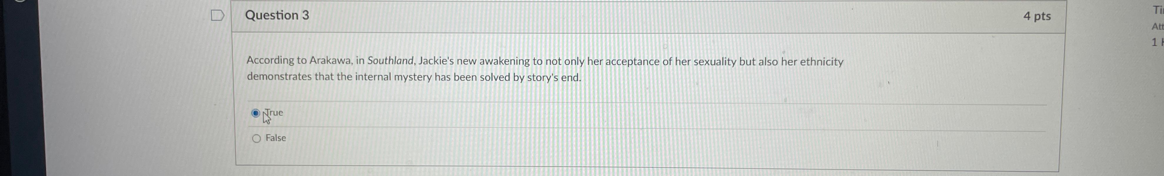 Solved Question 34 ﻿ptsAccording to Arakawa, in Southland, | Chegg.com
