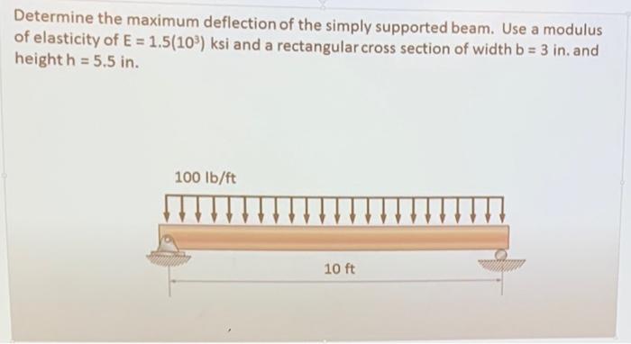 Solved Determine the maximum deflection of the simply | Chegg.com