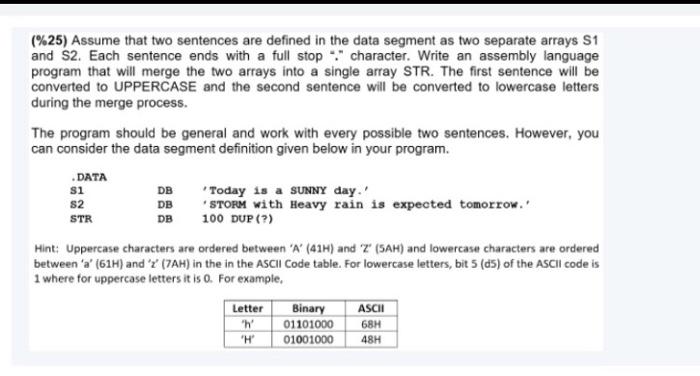 (%25) Assume that two sentences are defined in the | Chegg.com