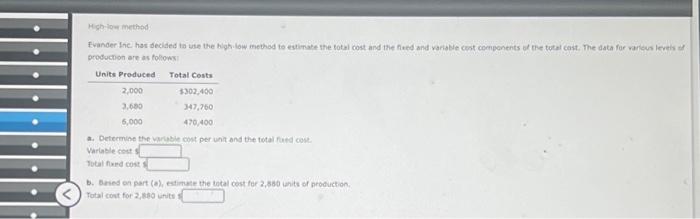 Solved producton are as foliows: Determine the varuble cont | Chegg.com