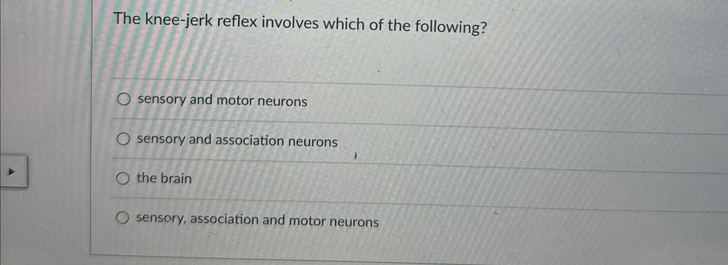 Solved The knee-jerk reflex involves which of the | Chegg.com