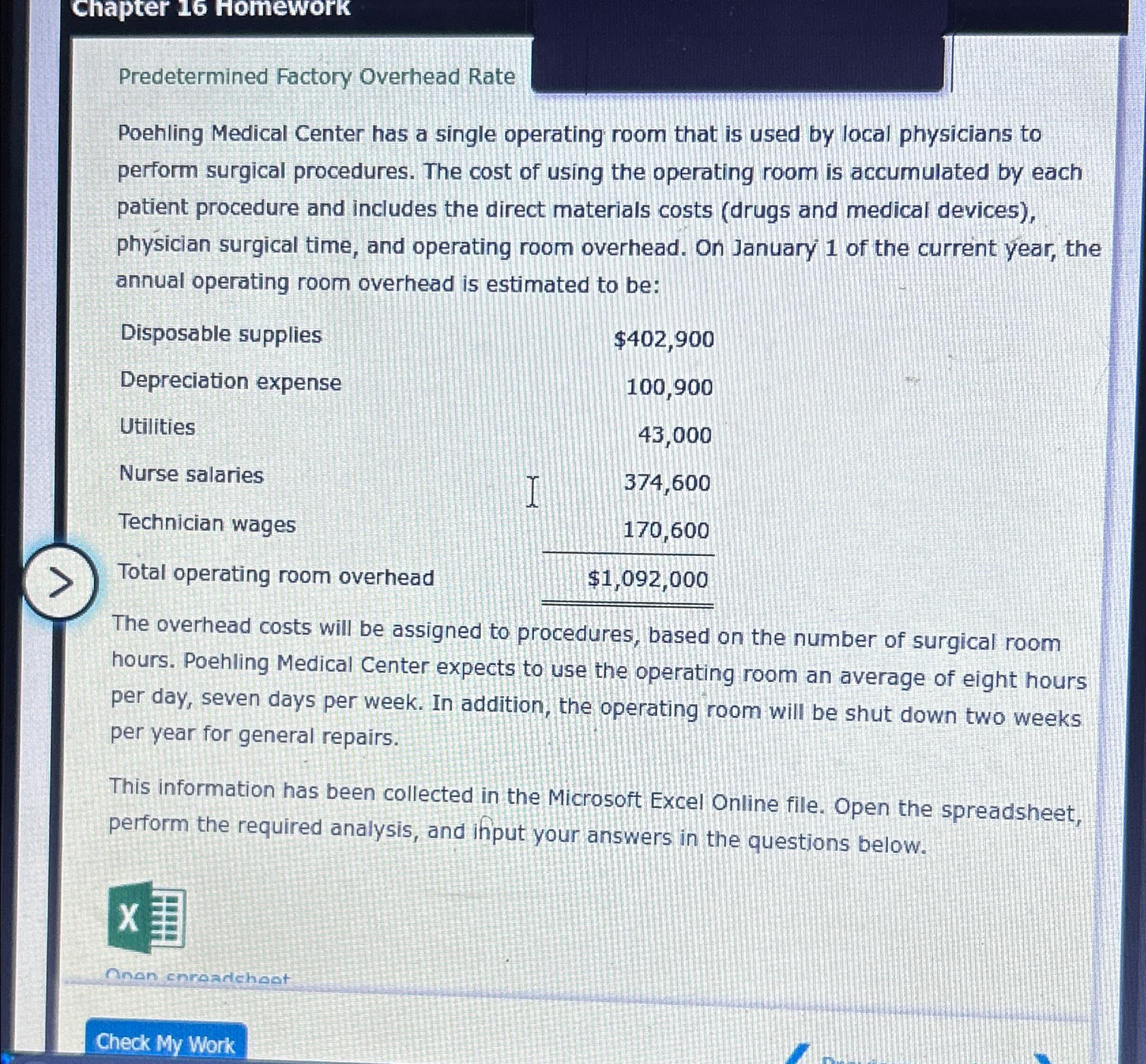 Solved Chapter 16 ﻿HomeworkPredetermined Factory Overhead | Chegg.com