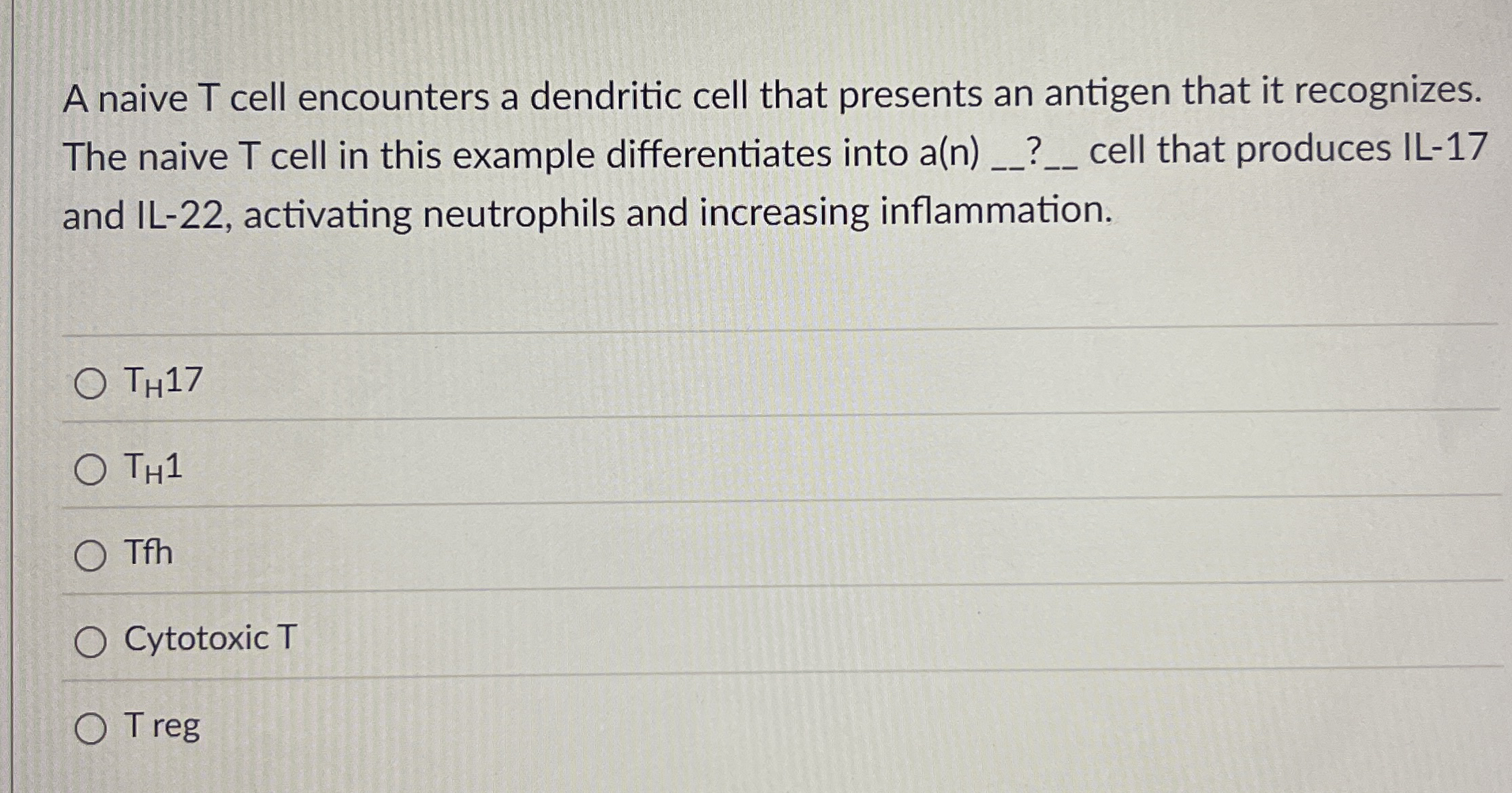 Solved A naive T ﻿cell encounters a dendritic cell that | Chegg.com