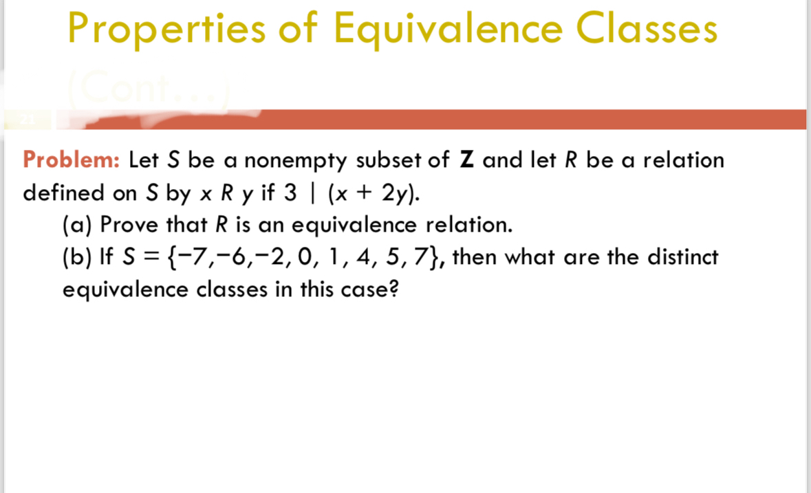 Solved Properties of Equivalence Classes(Logic and | Chegg.com