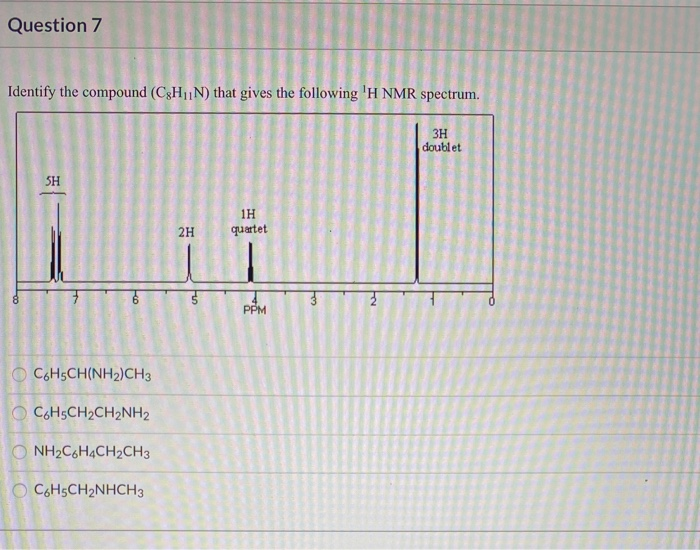 Solved Question 7 Identify the compound (C3H11N) that gives | Chegg.com