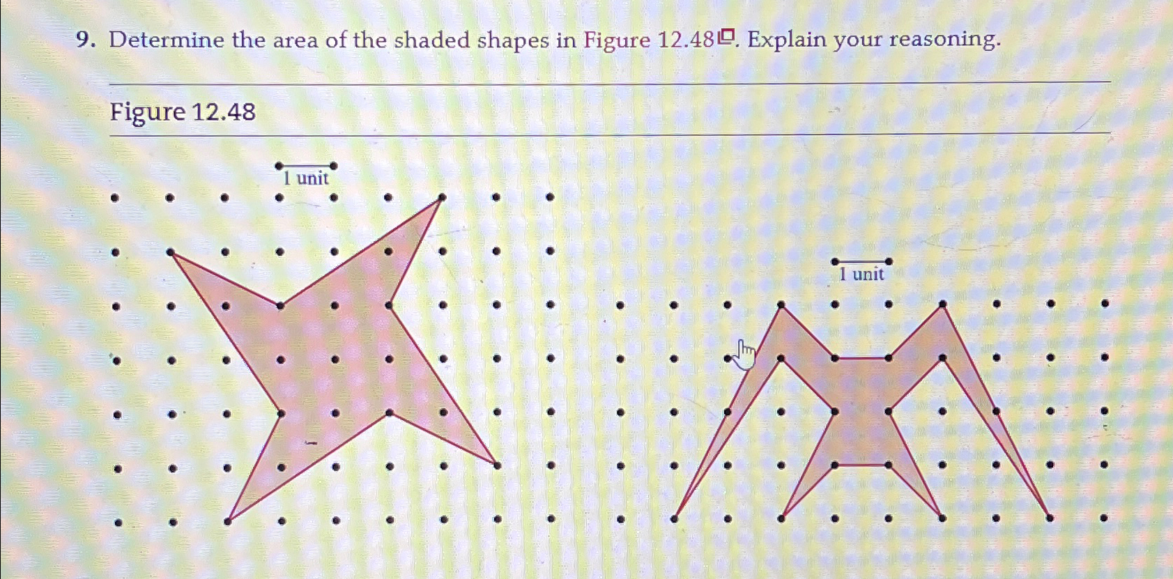 Solved Determine the area of the shaded shapes in Figure | Chegg.com