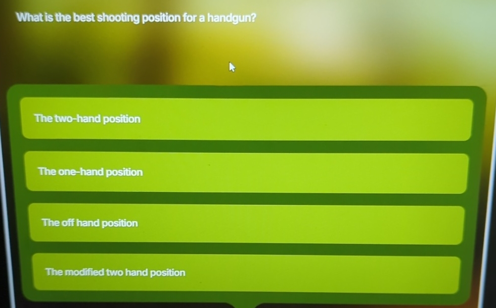 High Quality SOLUTION What is the best shooting position for a handgun ...