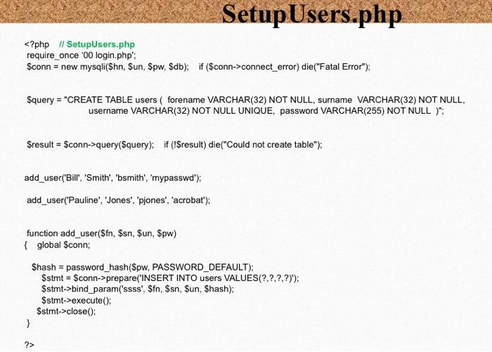 Solved $ conn = new mysqli(\$hn, \$un, \$pw, \$db); if | Chegg.com