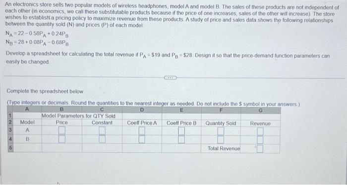 Solved An electronics store sells two popular models of | Chegg.com