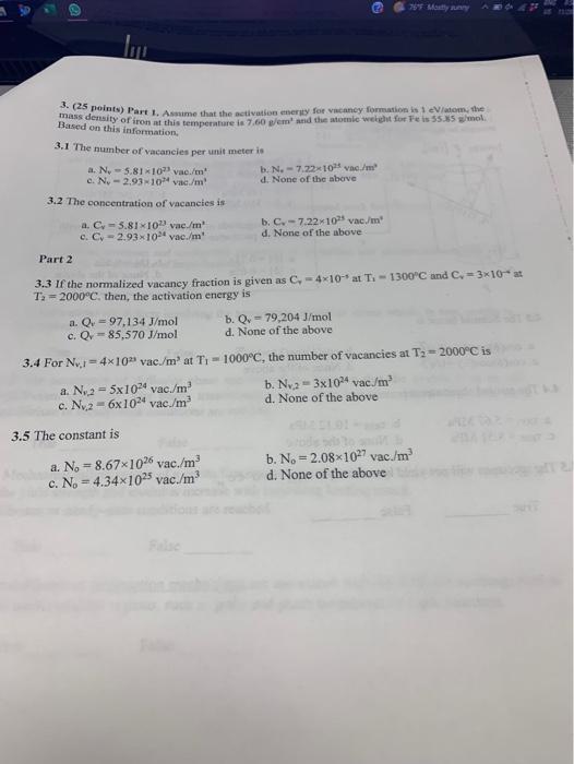 Solved 3. (25 points) Part 1. Assume that the activation | Chegg.com