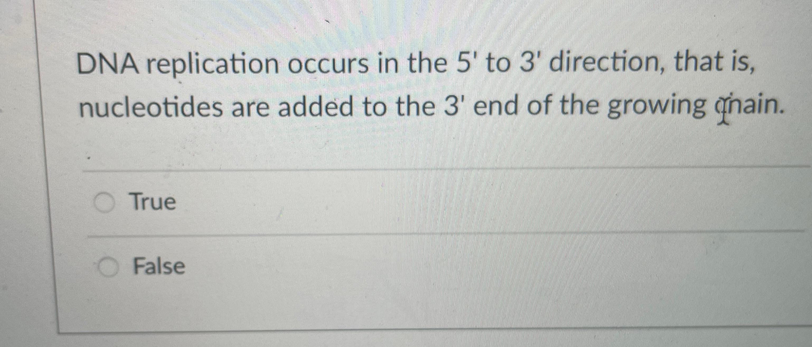 Solved DNA replication occurs in the 5' ﻿to 3' ﻿direction, | Chegg.com