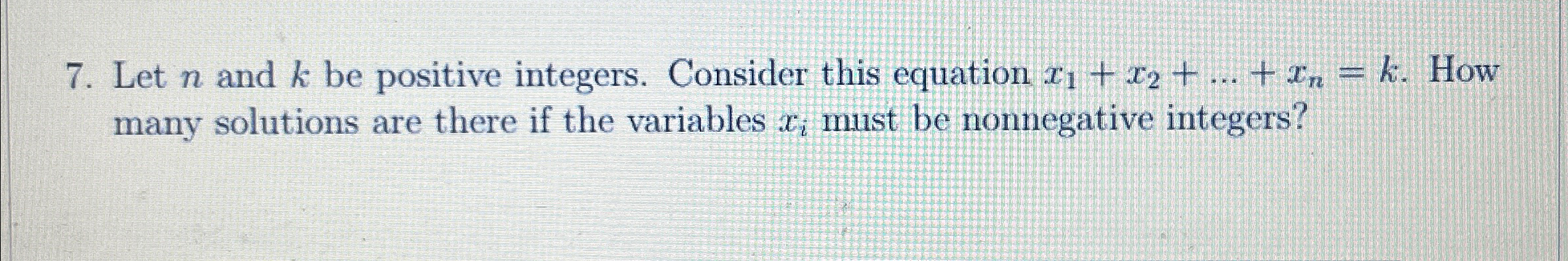 Solved Let n ﻿and k ﻿be positive integers. Consider this | Chegg.com