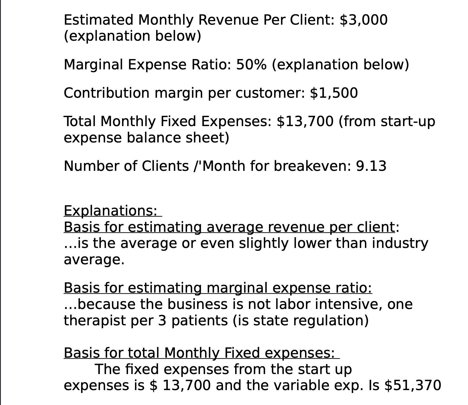 Solved Estimated Monthly Revenue Per Client: | Chegg.com