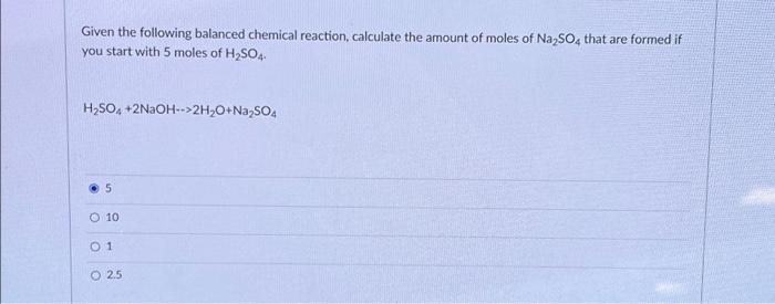 Solved Given the following balanced chemical reaction, | Chegg.com