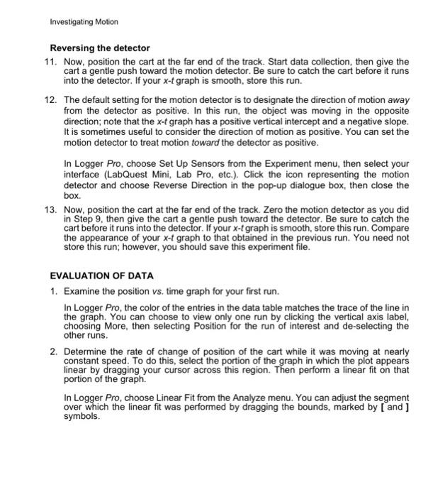Solved Investigating Constant Velocity with a Motion | Chegg.com
