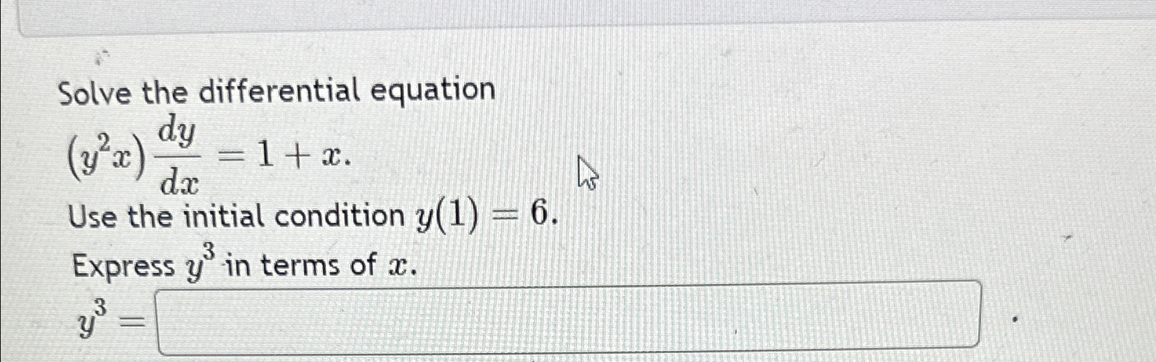 Solved Solve the differential equation(y2x)dydx=1+xUse the | Chegg.com