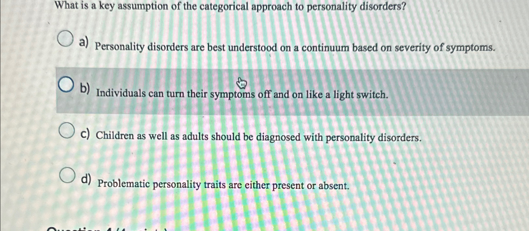 Solved What is a key assumption of the categorical approach | Chegg.com