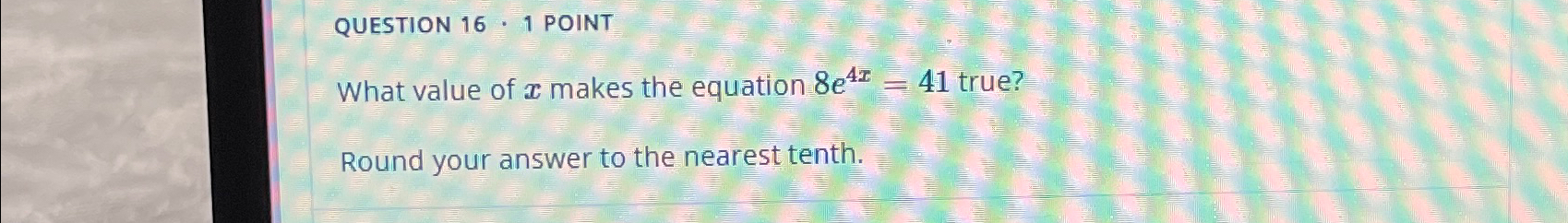 Solved QUESTION 16 * 1 ﻿POINTWhat value of x ﻿makes the | Chegg.com
