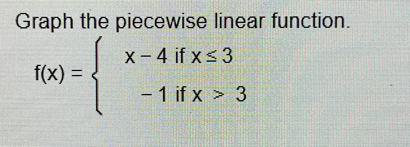 Solved Graph the piecewise linear | Chegg.com
