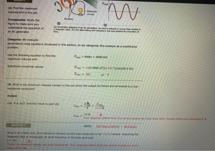 Solved (A) Find the maximum Induced emf in the coll. | Chegg.com