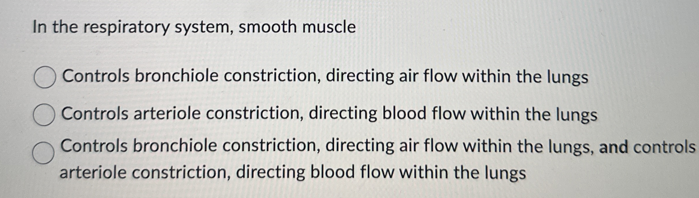 Solved In the respiratory system, smooth muscleControls | Chegg.com