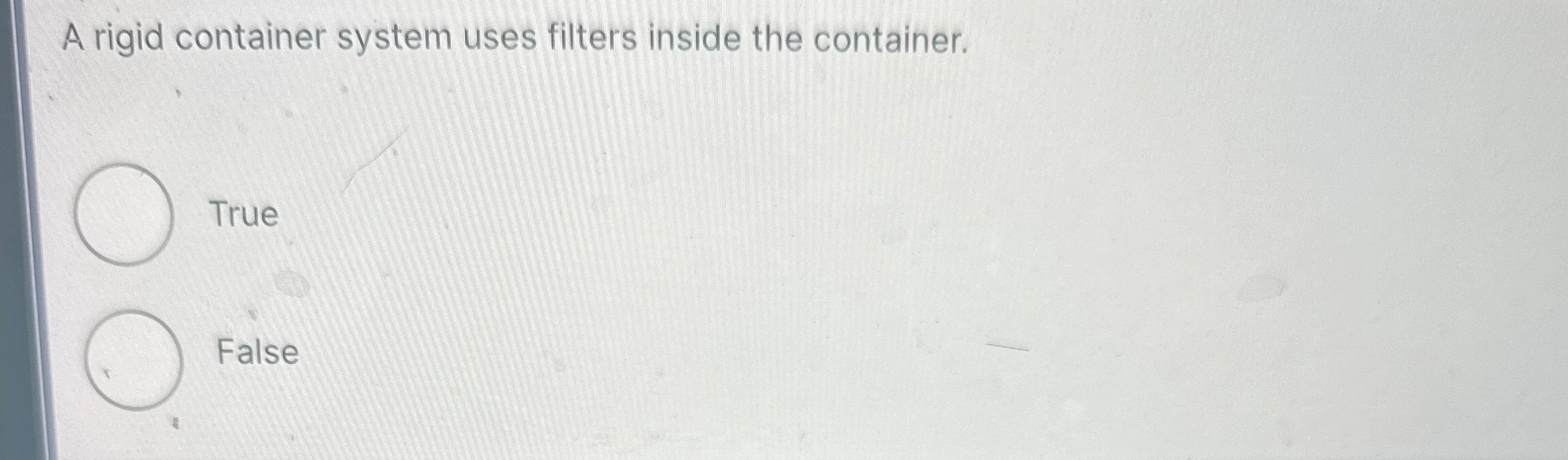 Solved A rigid container system uses filters inside the | Chegg.com
