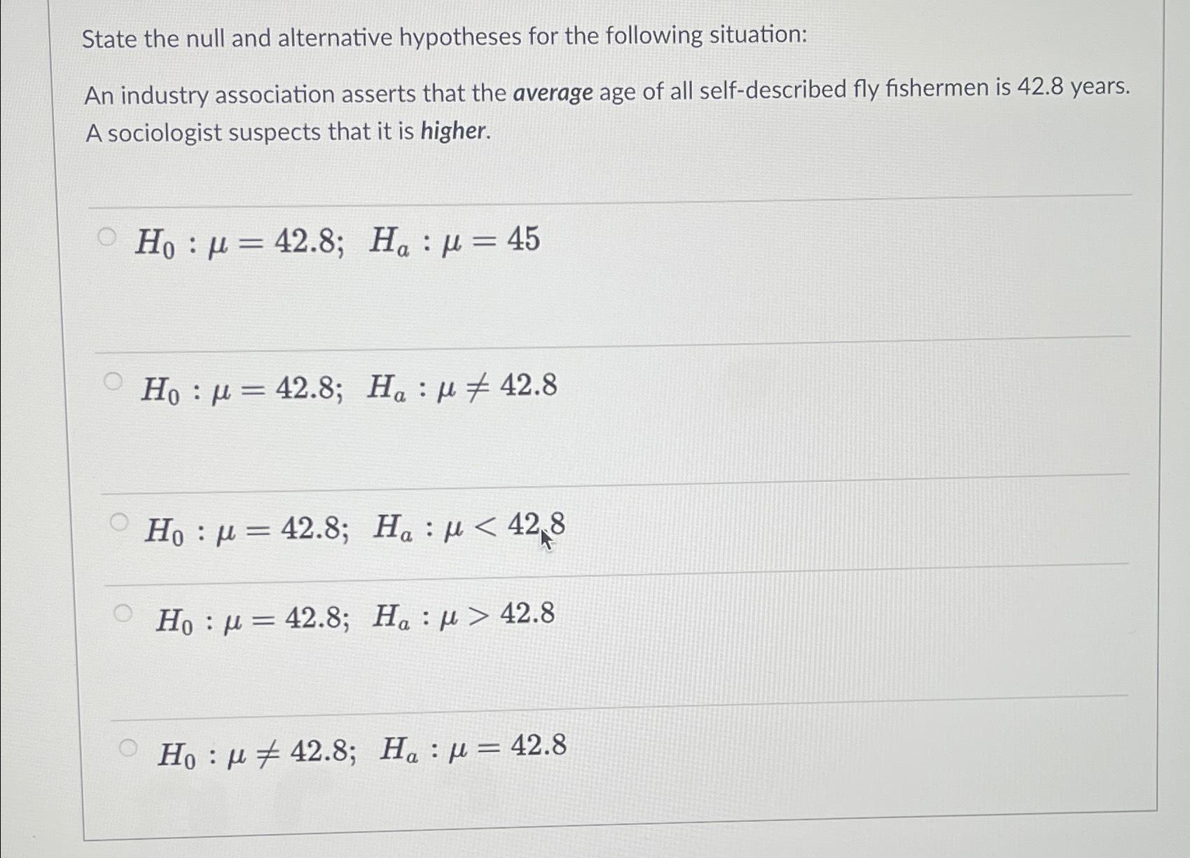 Solved State the null and alternative hypotheses for the | Chegg.com