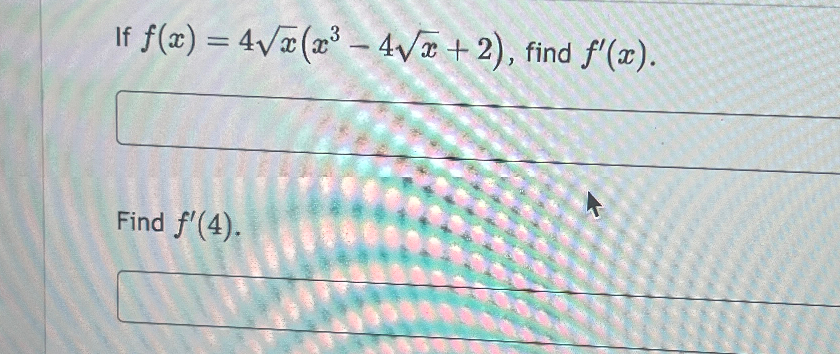 Solved If f(x)=4x2(x3-4x2+2), ﻿find f'(x)Find f'(4). | Chegg.com
