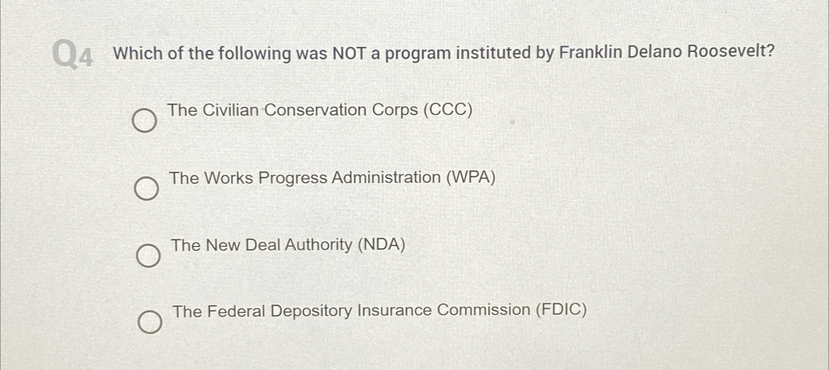 Solved 4 ﻿Which of the following was NOT a program | Chegg.com