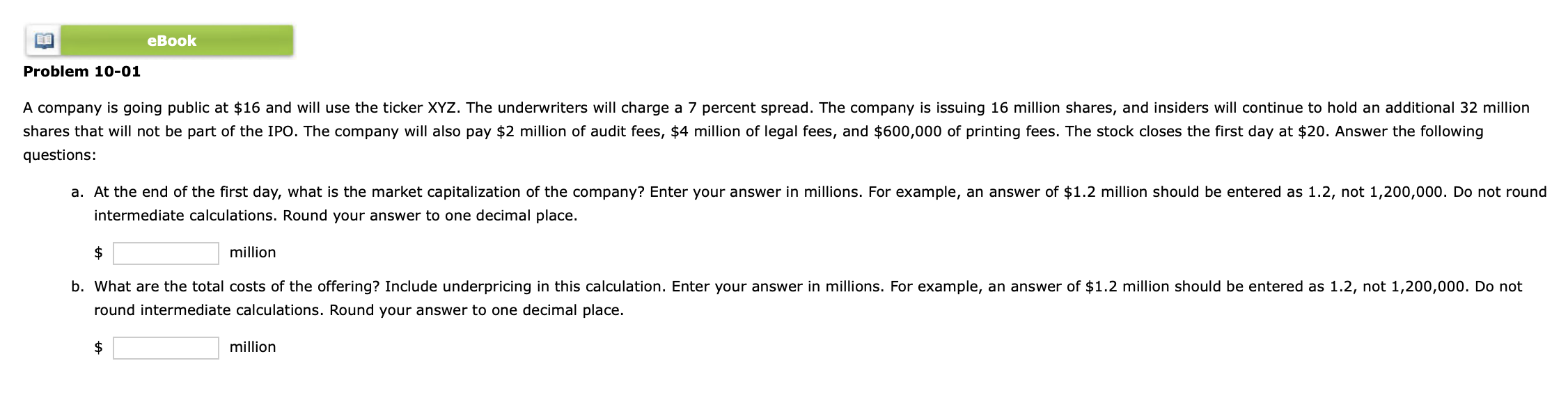 Solved Problem 10-01questions:intermediate calculations. | Chegg.com