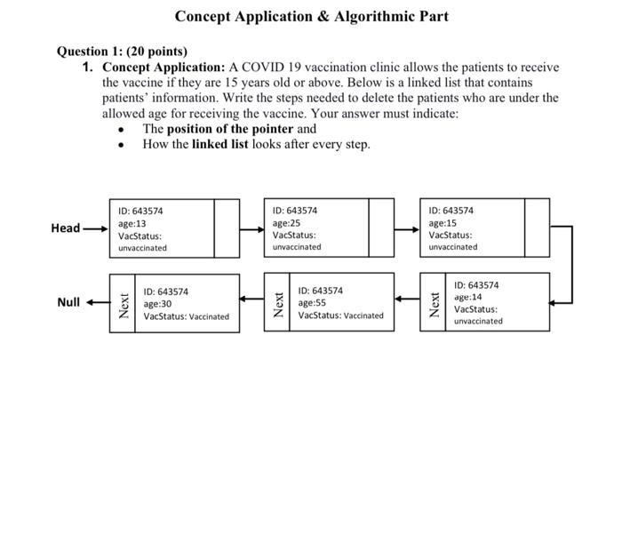 Solved Concept Application And Algorithmic Part Question 1