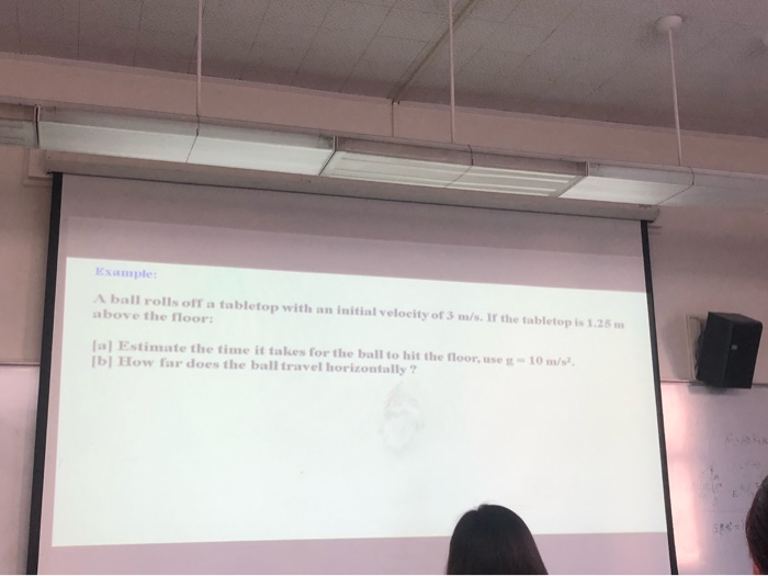 Solved Example A ball rolls off a tabletop with an initial | Chegg.com