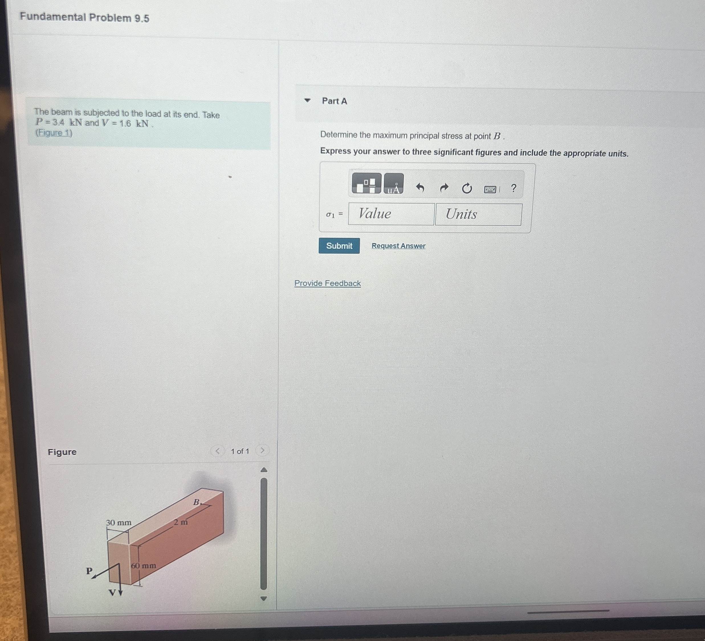 Solved Fundamental Problem 9.5The beam is subjected to the | Chegg.com