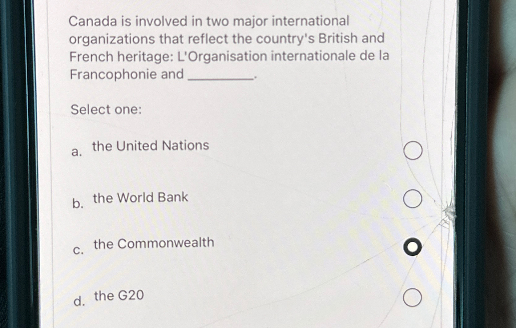 Solved Canada is involved in two major international | Chegg.com